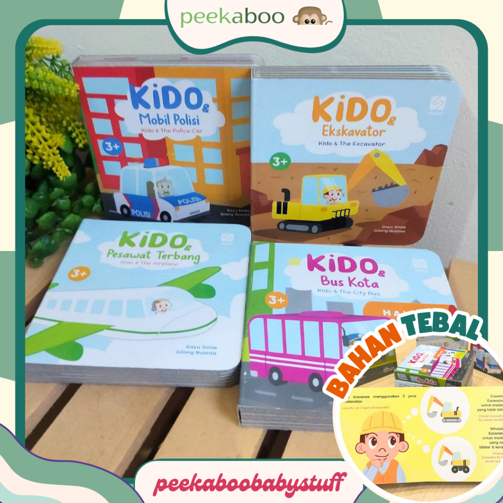 Jual BOARD BOOK SERI KIDO BAYI ANAK MAINAN EDUKASI MINI BOOK ESKAVATOR ...