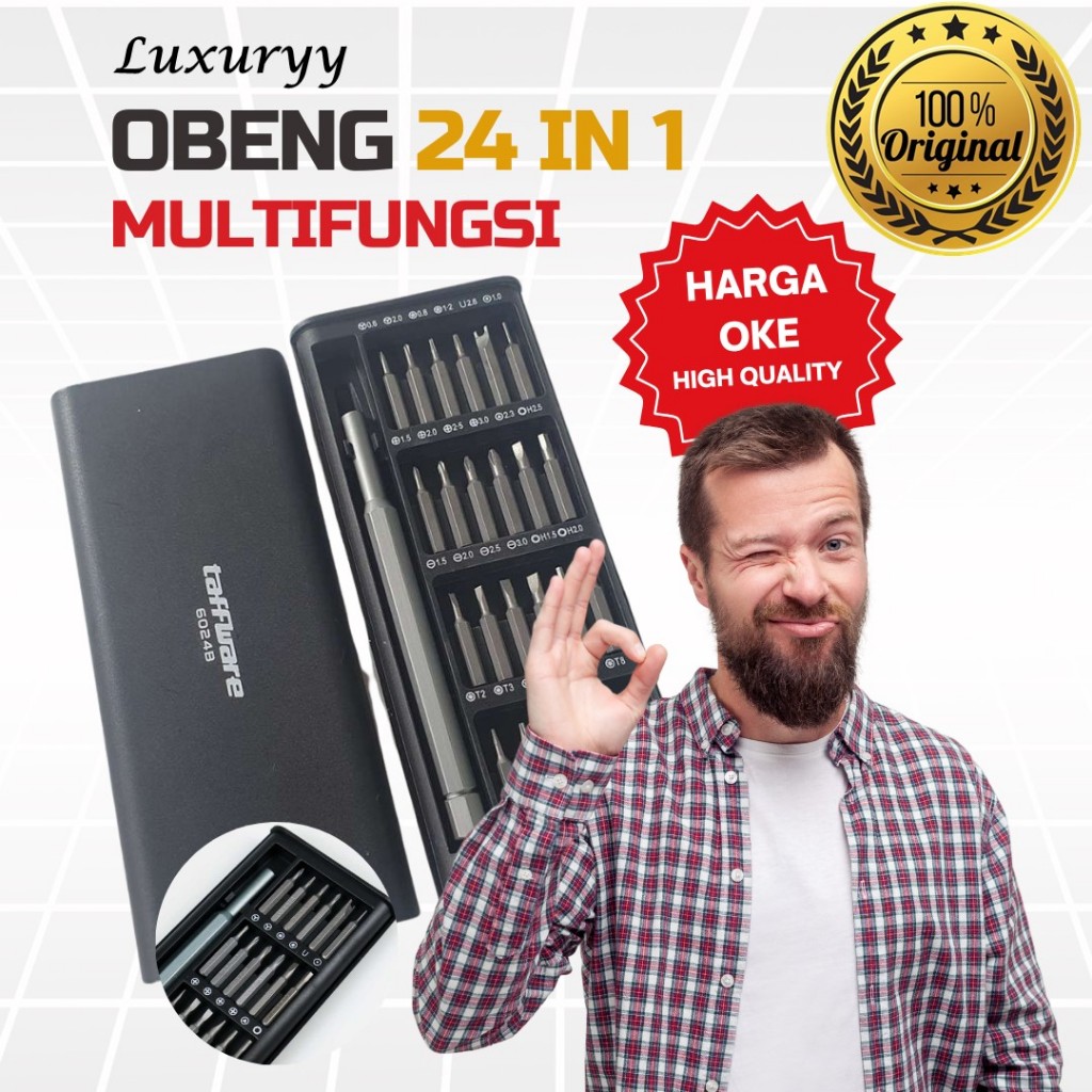 Jual Obeng Set Kecil 24 In 1 Magnetic Premium Multifungsi Dengan ...