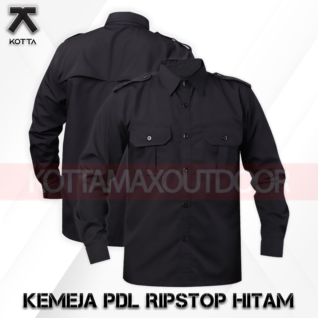 Jual KEMEJA PDL LAPANGAN HITAM PRIA WANITA BAHAN RIPSTOP KOTAK KOTAK ...