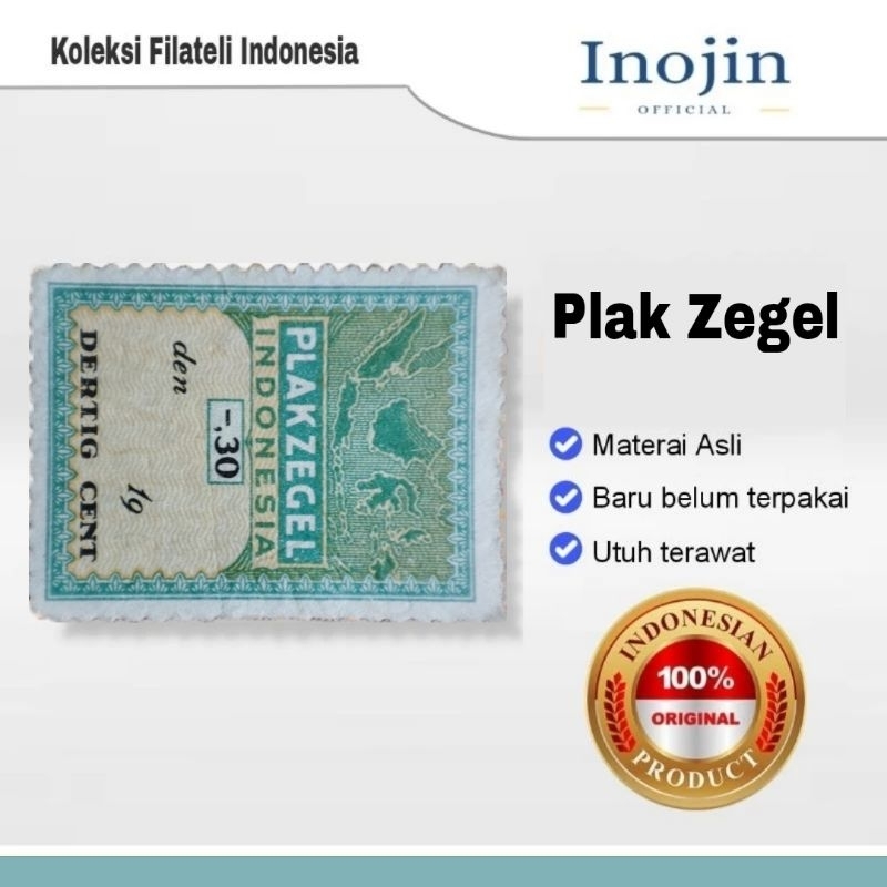 Jual Plak Zegel Indonesia 30 Cent Asli Original | Shopee Indonesia