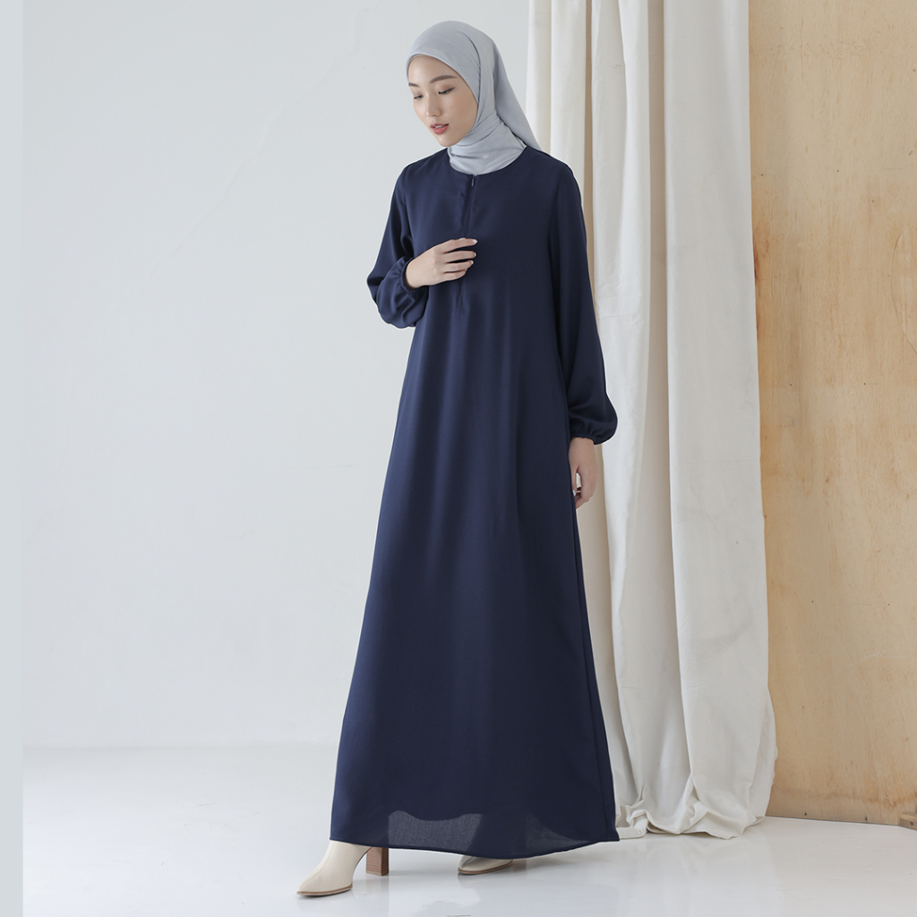 Jual Basic Sada by Aska Label - Gamis polos dengan kantong dan busui friendly bahan crepe warna ...