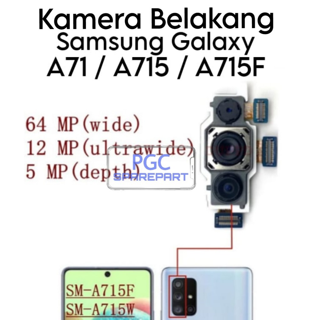 Jual 1 Set Kamera Belakang ( Isi 3 Buah ) Samsung Galaxy A71 / A715 ...