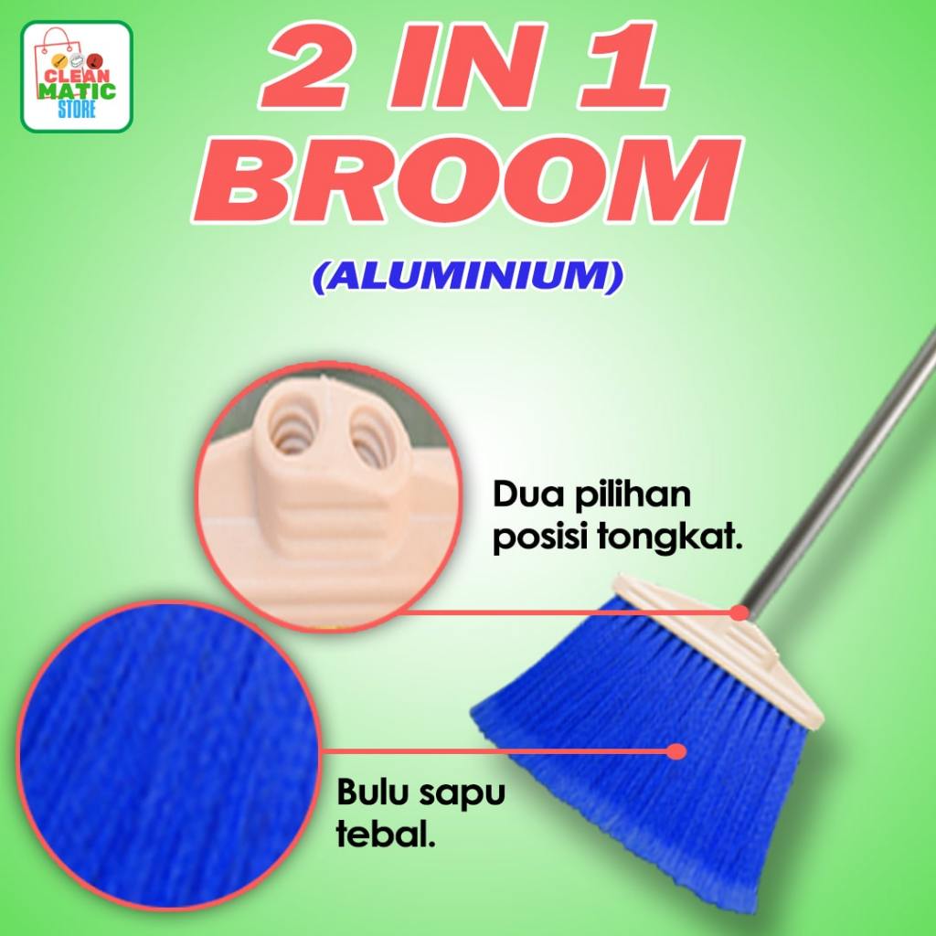 Jual Clean Matic - Sapu 2 in 1 Aluminium ( 2 IN 1 BROOM ALUMINIUM ...