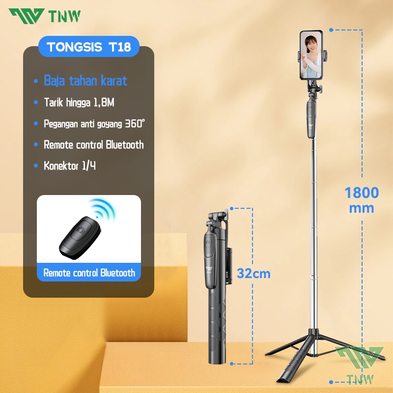 Jual TNW T19 Tongsis Tripod Bluetooth Tongsis Tripod 190cm Tongsis hp ...