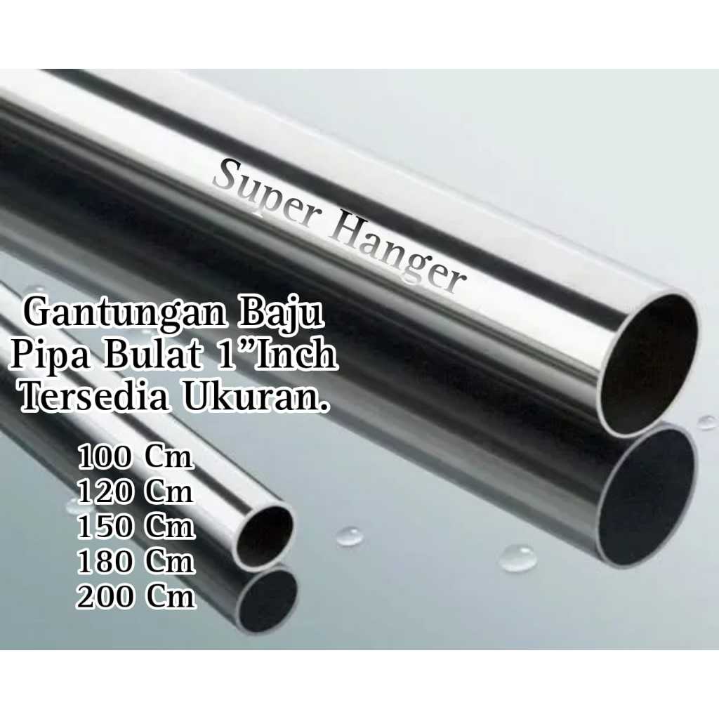 Jual Pipa Bulat 1"Inch Chrome/Gantungan Baju Pipa Bulat ( 1"Inch ...
