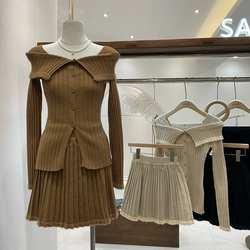 Jual Madeline Knit Set | One Set Lengan Panjang dan Rok Rajut Korean ...