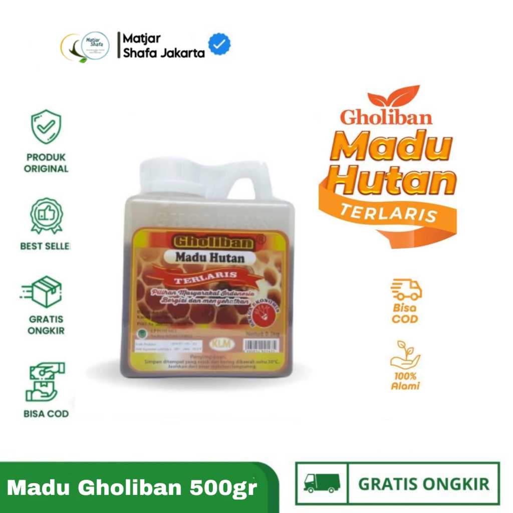 Jual Madu Gholiban 500gr Madu Hutan Kalimantan / Botol Emboss Original ...