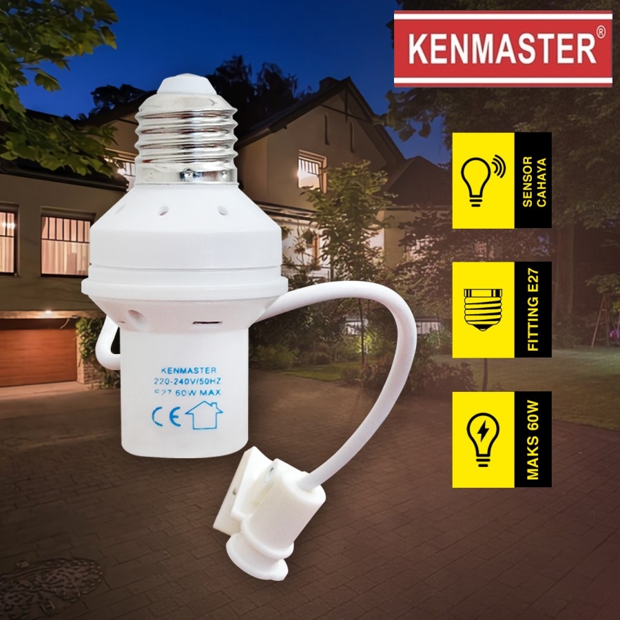 Jual Kenmaster Fitting Lampu / Sensor Cahaya / Light Sensor E27 60w Max ...