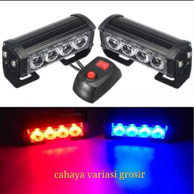 Jual Lampu Led 4 Mata Motor Mobil 4 x 2 Sepasang Dc 12volt | Shopee ...