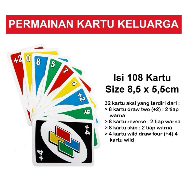 Jual WTBS Permainan Kartu Keluarga Kartu Board Kartu Wuno Karakter ...