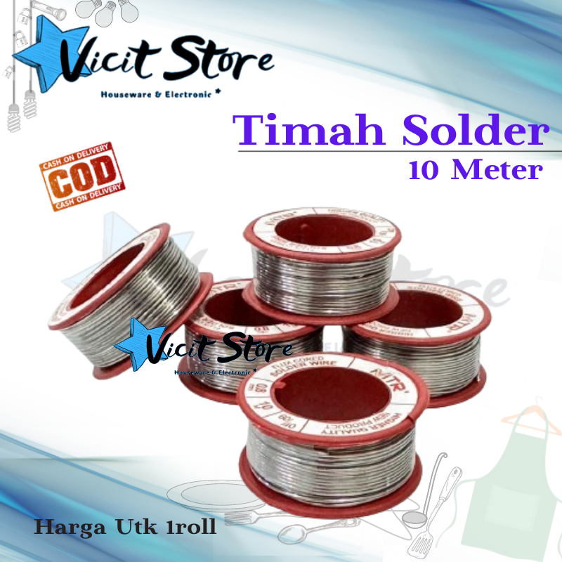 Jual Timah Solder 10 Meter 0.8mm Alloy 60/40 +-45gr | Shopee Indonesia