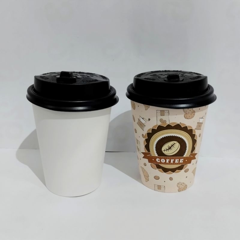 Jual Cup Coffee OKEY Sama Tutup/Paper Cup Coffe OKEY/Gelas Kopi+Tutup OKEY/Gelas Kertas Polos ...