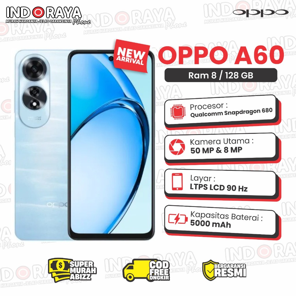 Jual OPPO A60 8/256 8GB+8GB/128GB Military-Grade Shock Resistance ...