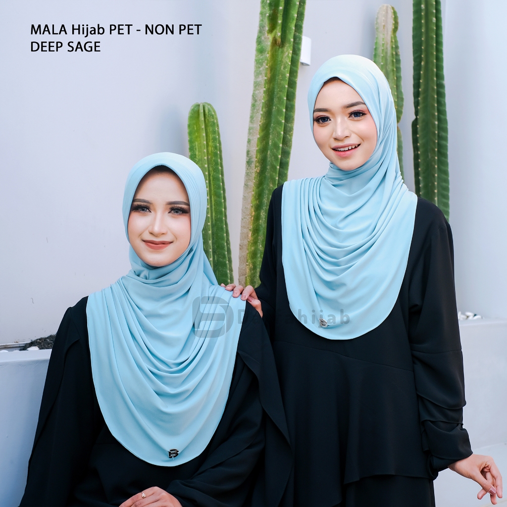 Jual grade b MALA Hijab Instan Pet Antem Jilbab Non Pet Daily Bergo Drapary Samping Jersey ...