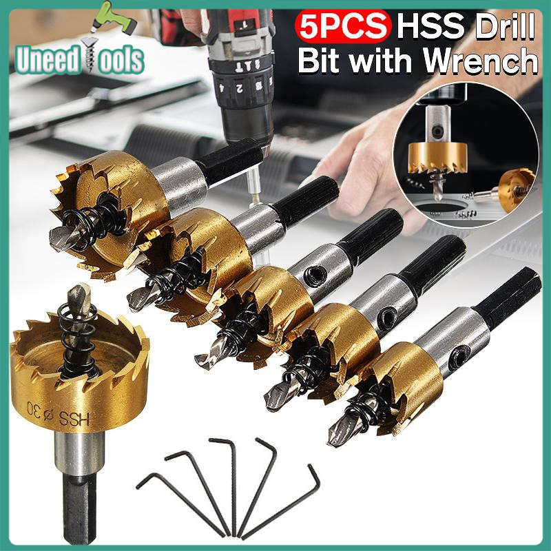 Jual UneedTools 5pcs Mata Bor Carbide Besi Mata Bor Bulat untuk Lubang ...