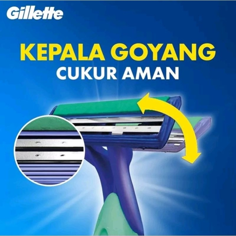 Jual Cukuran Gillette Blue 2 Flexi Razor Alat Cukur Kepala Goyang | Shopee Indonesia