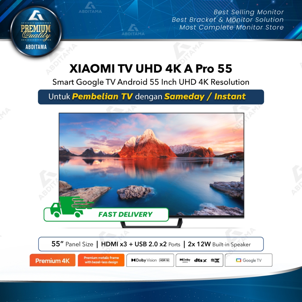 Jual Smart Google TV Android Xiaomi TV A Pro 55" 4K UHD Dolby HDR10 Resmi | Shopee Indonesia