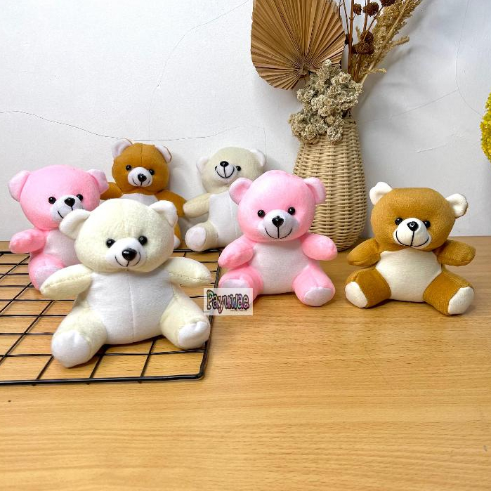 Jual Boneka Bear Bucket Mini Polos Tinggi 15cm Beruang Mini Kain Velboa ...