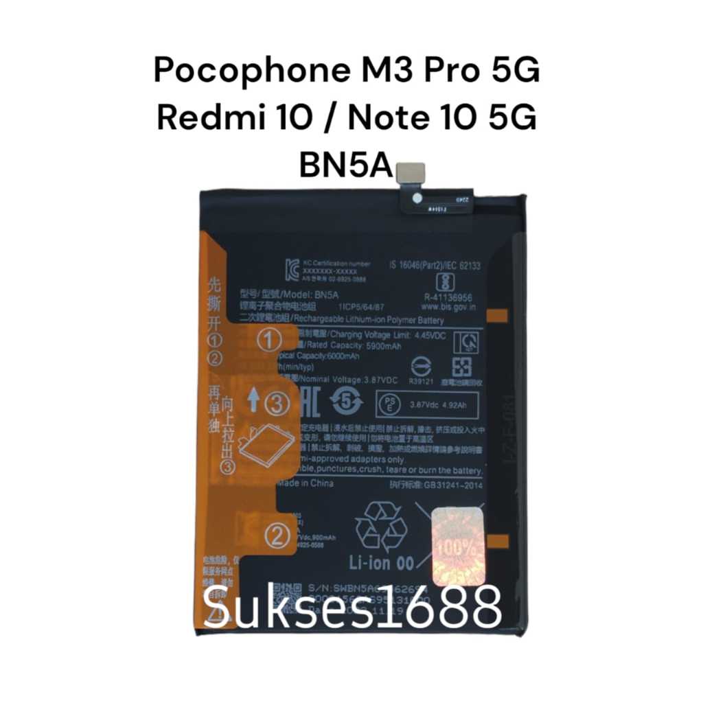 Jual Baterai Xiaomi Redmi 10 Note 10 5G Pocophone M3 Pro 5G BN5A BN 5A ...