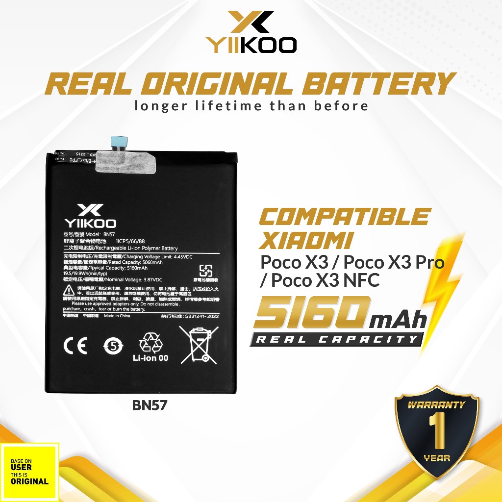 Jual YIIKOO Baterai XiaoMi Poco X3 Pro X3 NFC BN57 Batre Batrai Battery ...