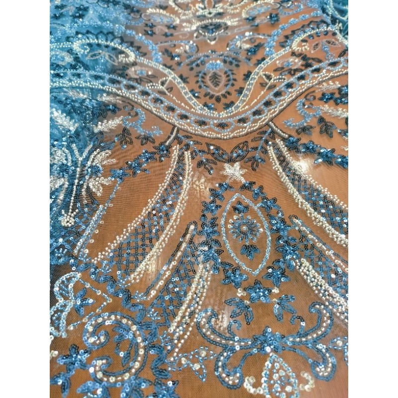 Jual Premium beaded tulle 3tone /tulle payet premium dengan 3warna ...