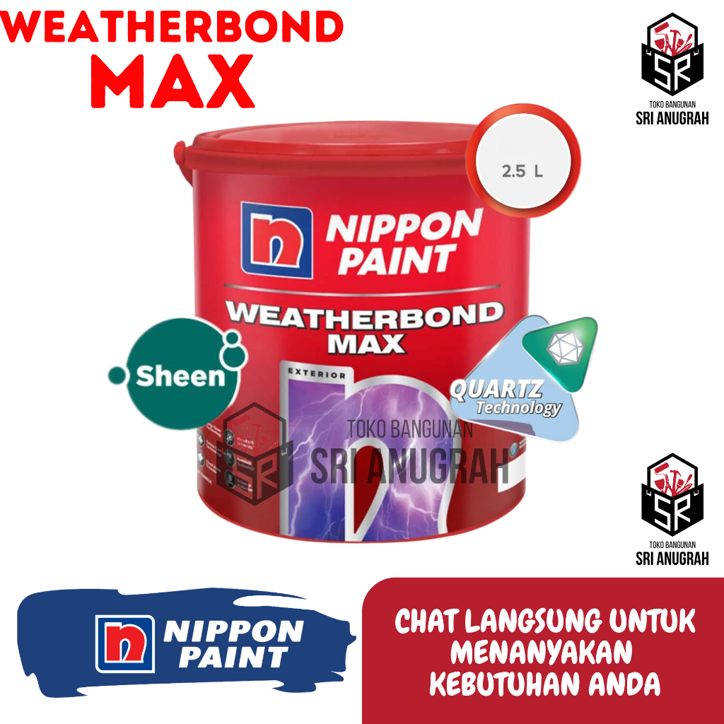Jual NIPPON PAINT Weatherbond Max Cat Tembok/Dinding Rumah Mesin ...