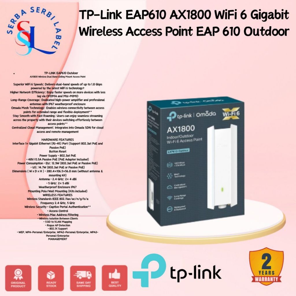 Jual TP-Link EAP610 AX1800 WiFi 6 Gigabit Wireless Access Point EAP 610 ...