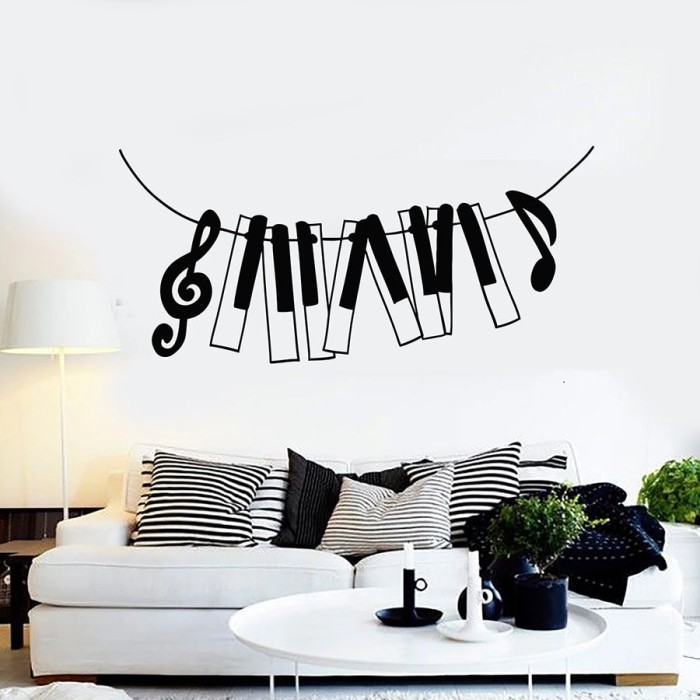Jual Stiker Dinding Musik Piano Catatan Treble Clef Kunci Musik Vinyl ...