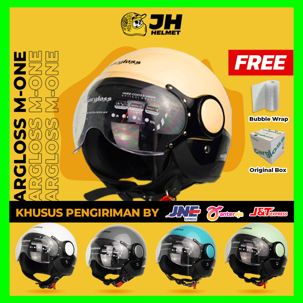 Jual Helm Cargloss M-One | Original Cargloss | Helm Retro | Half Face ...