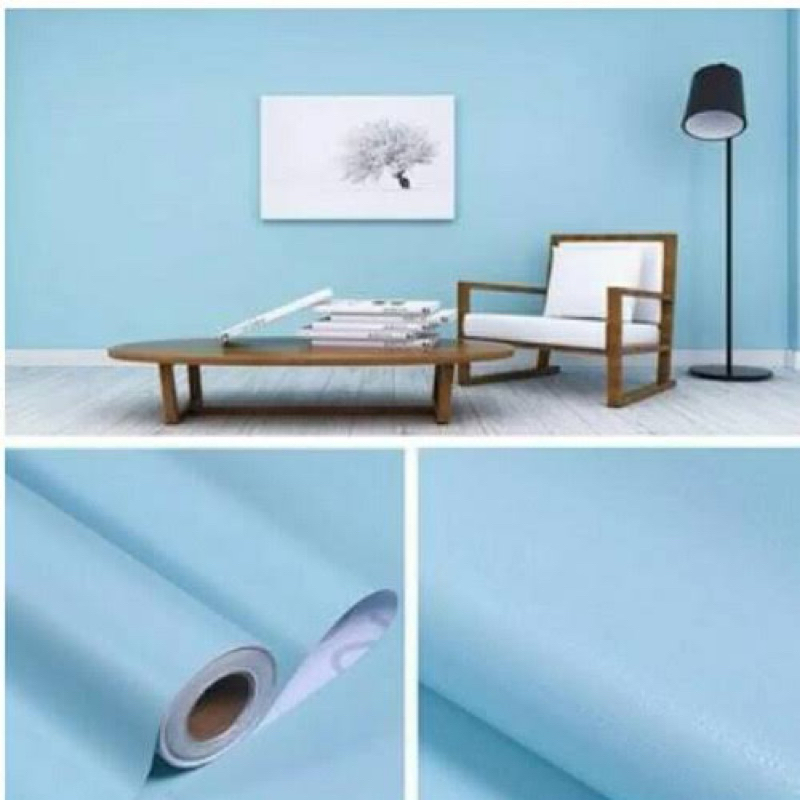 Jual POLOS BIRU EMBOS Wallpaper sticker dinding motif polos biru garis ukuran 45 cm x 8 meter ...
