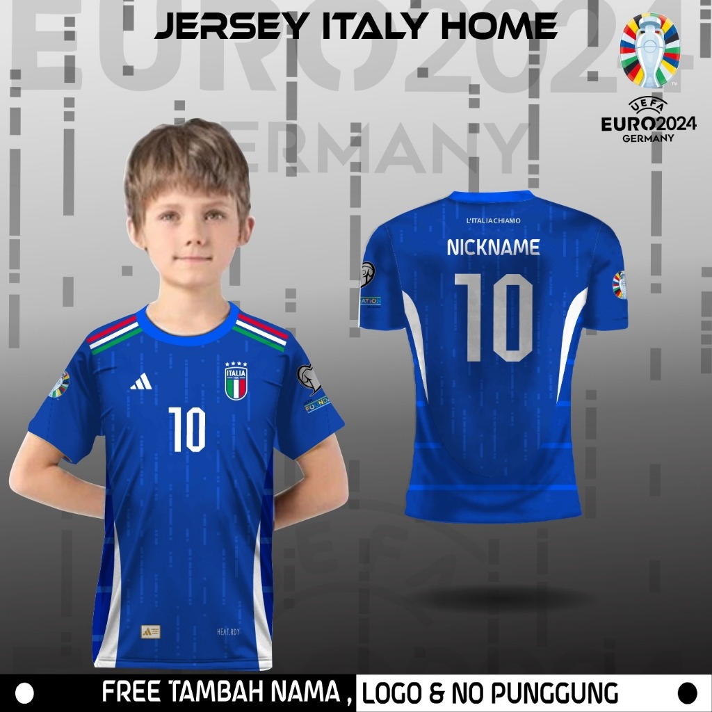 Jual Jersey football anak kaos bola timnas itali baju piala eropa ...