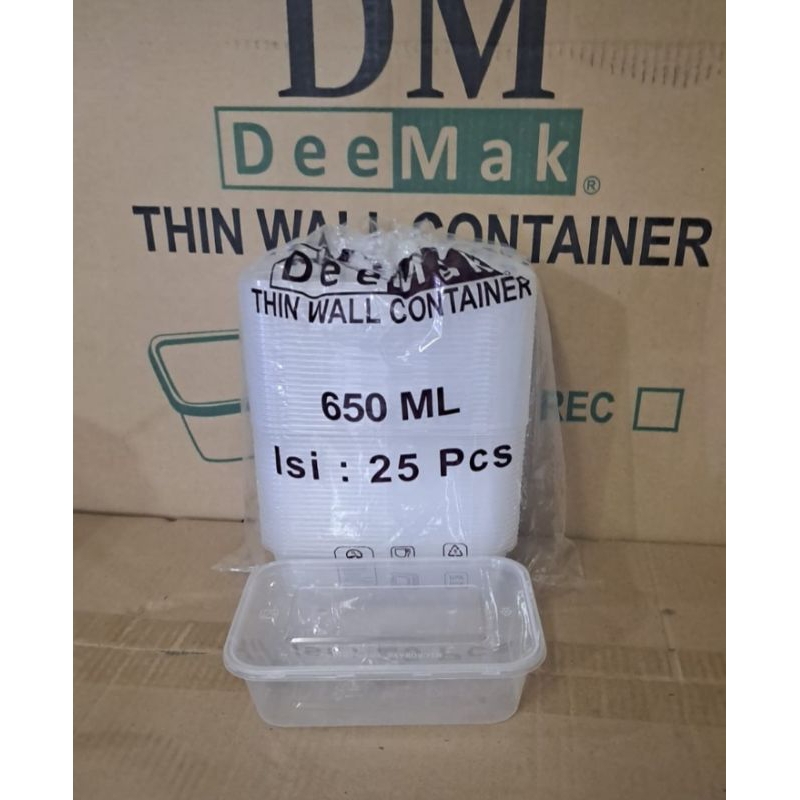 Jual THIN WALL 650ML FOOD CONTAINER / KOTAK MAKAN PLASTIK 650ML ( 25 ...