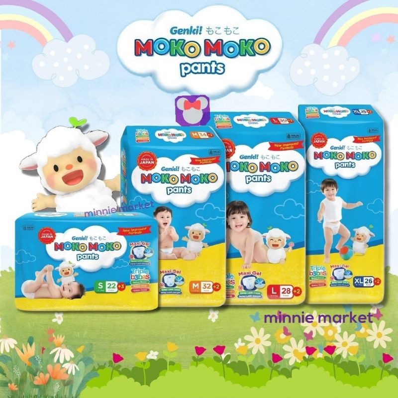 Jual Genki MokoMoko Pants S22+3/ M32+2/ L28 /XL26+2 / Moko Moko Jumbo ...