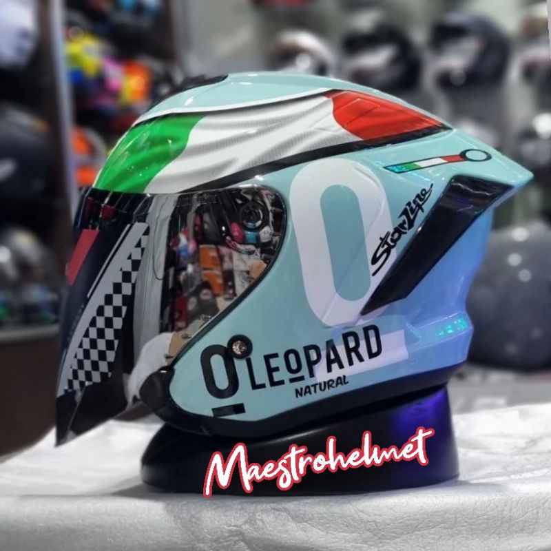 Jual HELM JS ARMOR MOTIF LEOPARD helm kekinian helm viral kualitas SNI ...