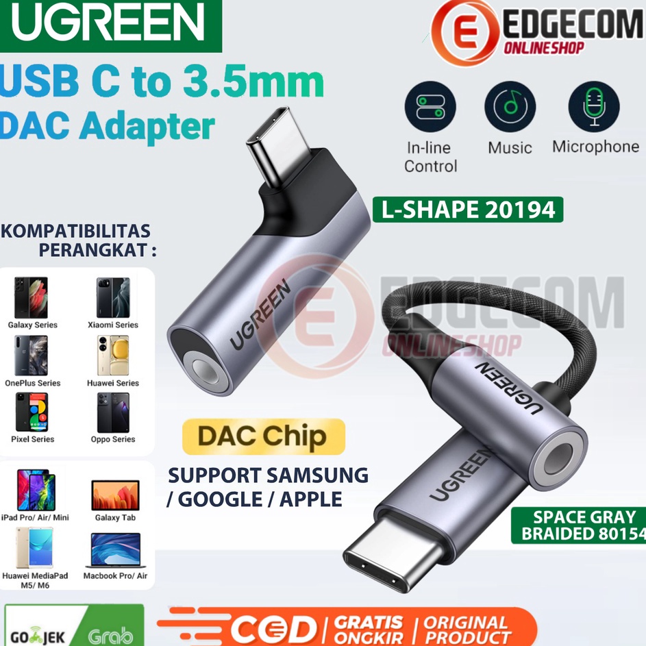Jual Harga Termurah UGREEN USB Type C to 35mm Aux Audio Adapter DAC ...