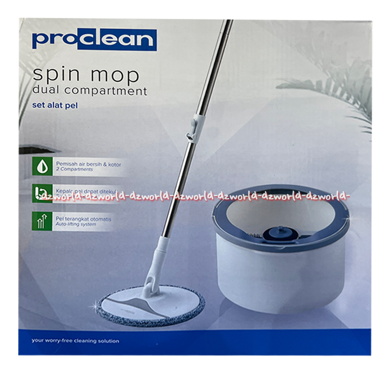 Jual Proclean Spin Mop Dual Compartemen Round Set Alat Pel Model Bulat ...