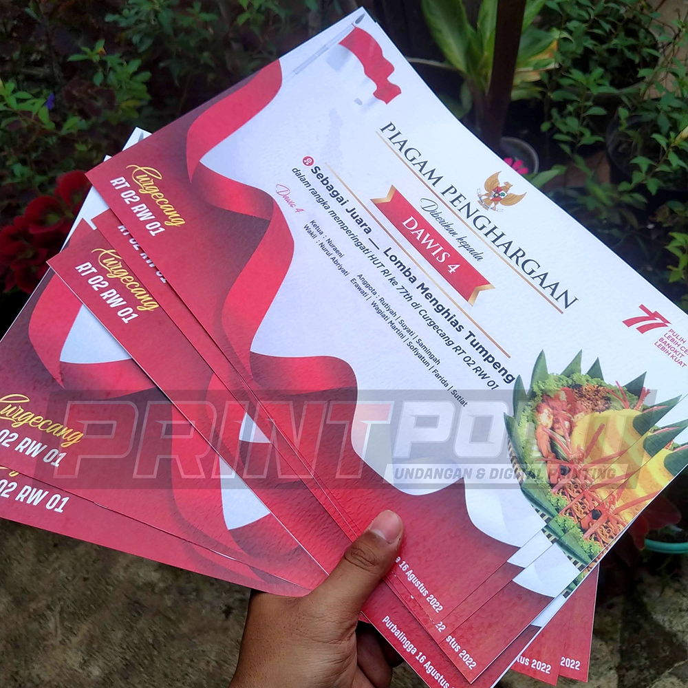 Jual CETAK PIAGAM BIMBINGAN BELAJAR, LOMBA AGUSTUSAN, KELOMPOK BELAJAR ...