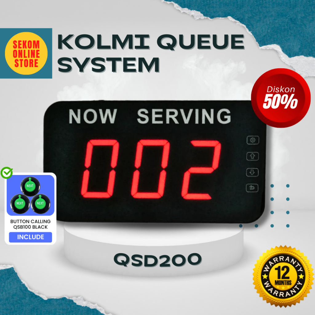Jual KOLMI QUEUE SYSTEM - Sistem Antrian Kasir Customer Service Teller Type QS200 | Shopee Indonesia