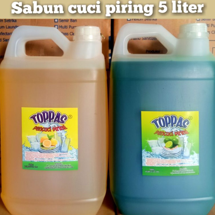 Jual Sabun Cuci Piring 5 Liter Jeruk Nipis Lemon Merk Toppas | Shopee ...