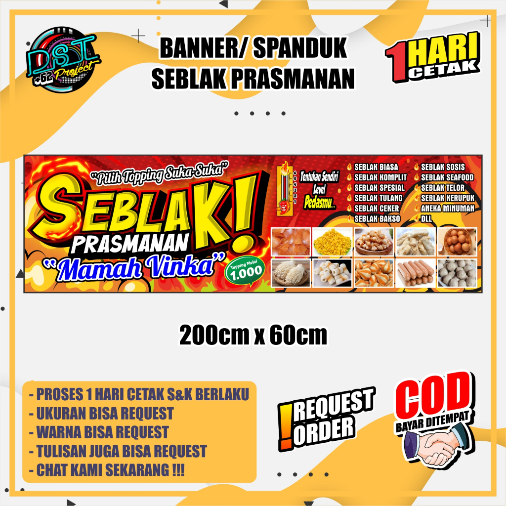 Jual BANNER / SPANDUK SEBLAK PRASMANAN 200 x 60 | Shopee Indonesia