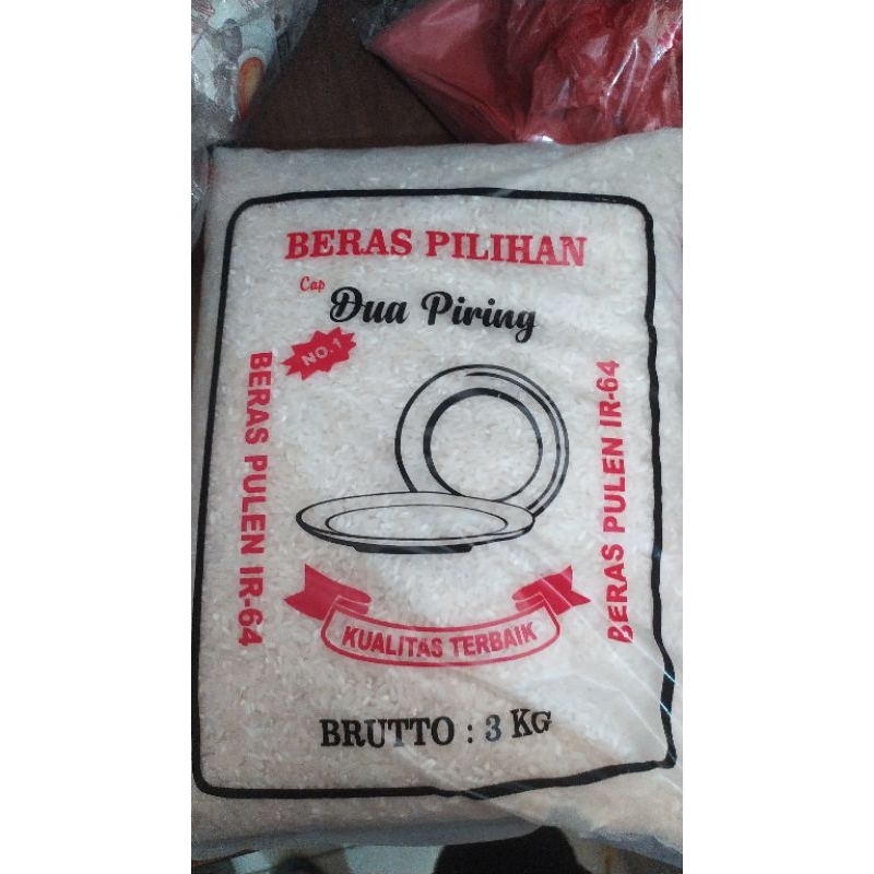 Jual Beras Cap Dua Piring 3kg | Shopee Indonesia