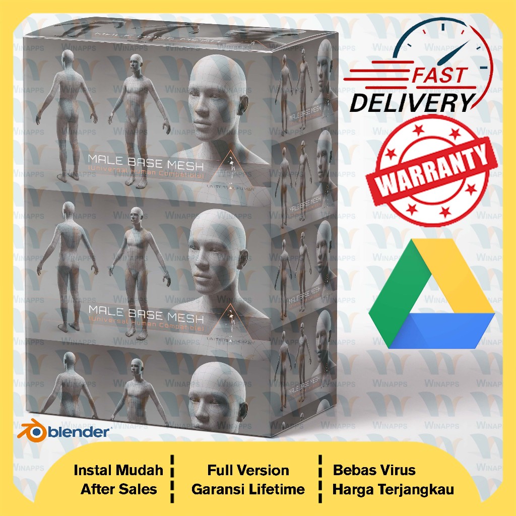 Jual Universal Human Male Base Mesh v2.1 for Blender 3D | Shopee Indonesia