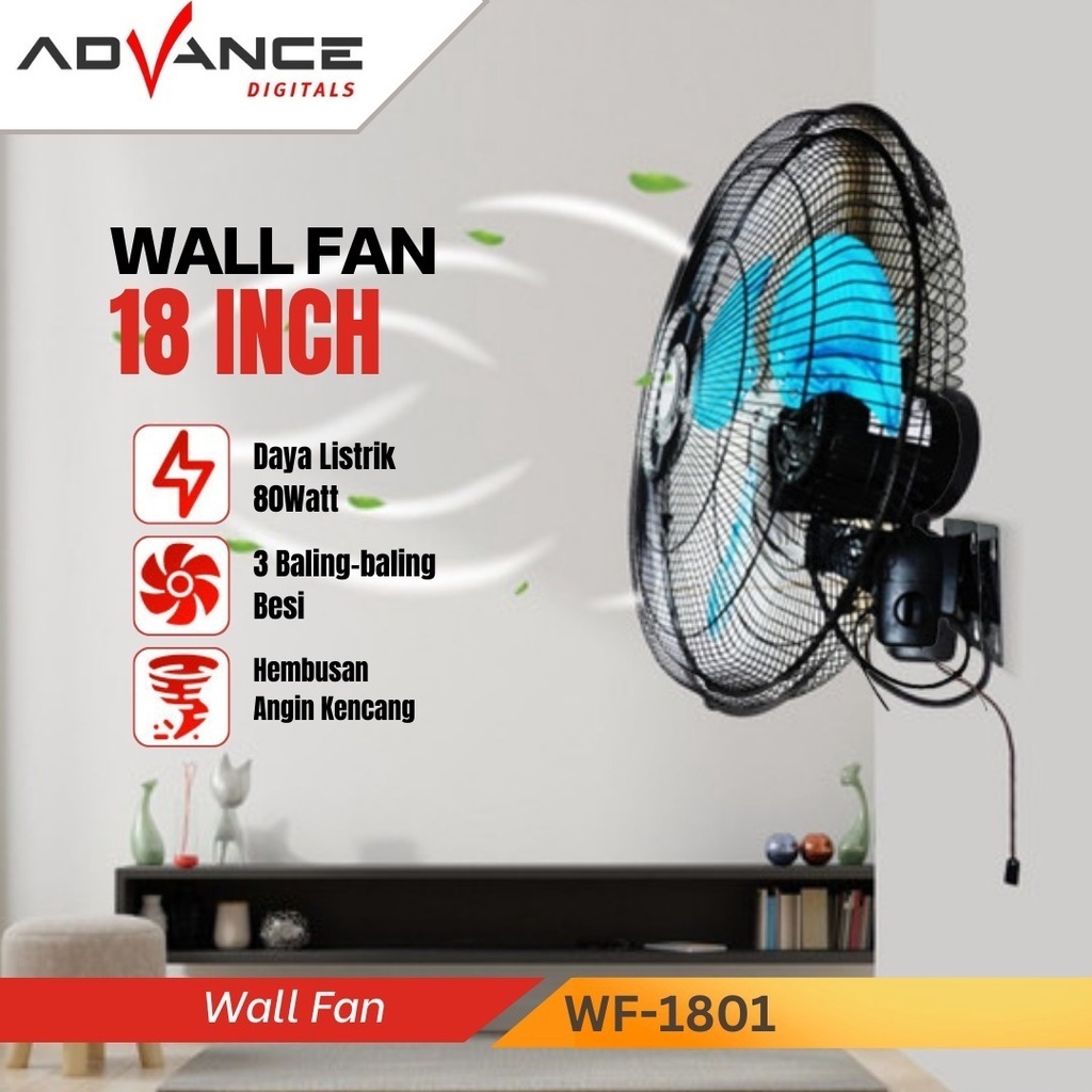 Jual Advance WF1801 / WF-1801 Kipas Angin Dinding Besi Wall Fan Ukuran ...