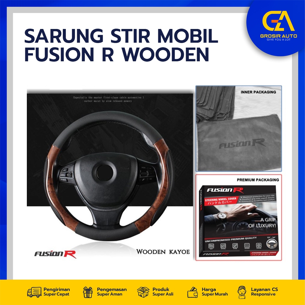 Jual Cover Sarung Stir Setir Mobil WOODEN KAYU Kulit Comfort Grip ...