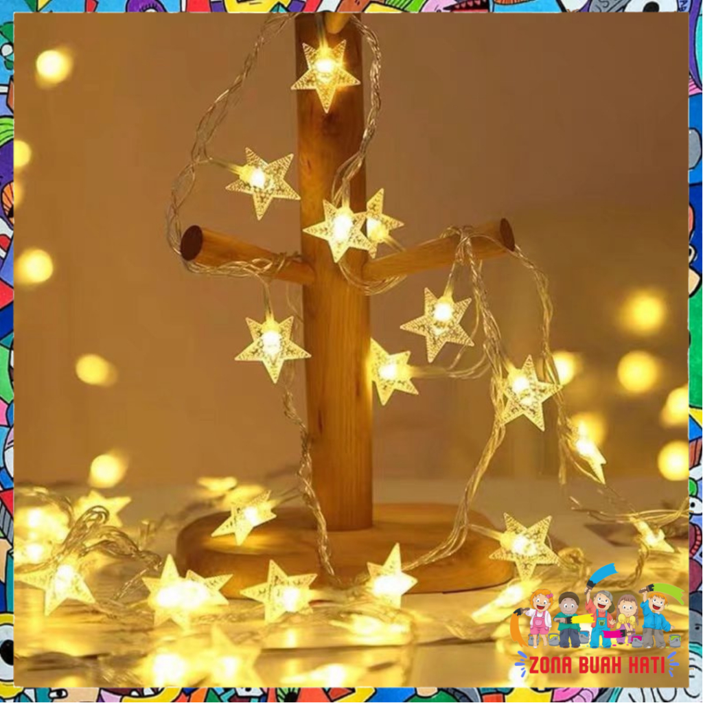 Jual ZBH Lampu Tumblr Natal Bentuk Bintang 8 Meter 42 Led Warna Warni Lampu Hias Natal Tahan Air ...