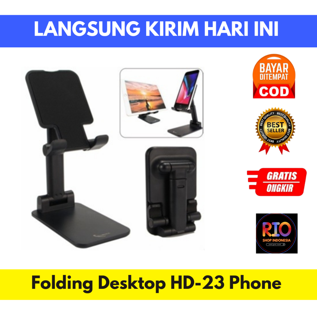 Jual Folding Desktop HD-23 Phone Stand Holder Lipat Liftable Foldable HD23 Universal HP Tablet ...