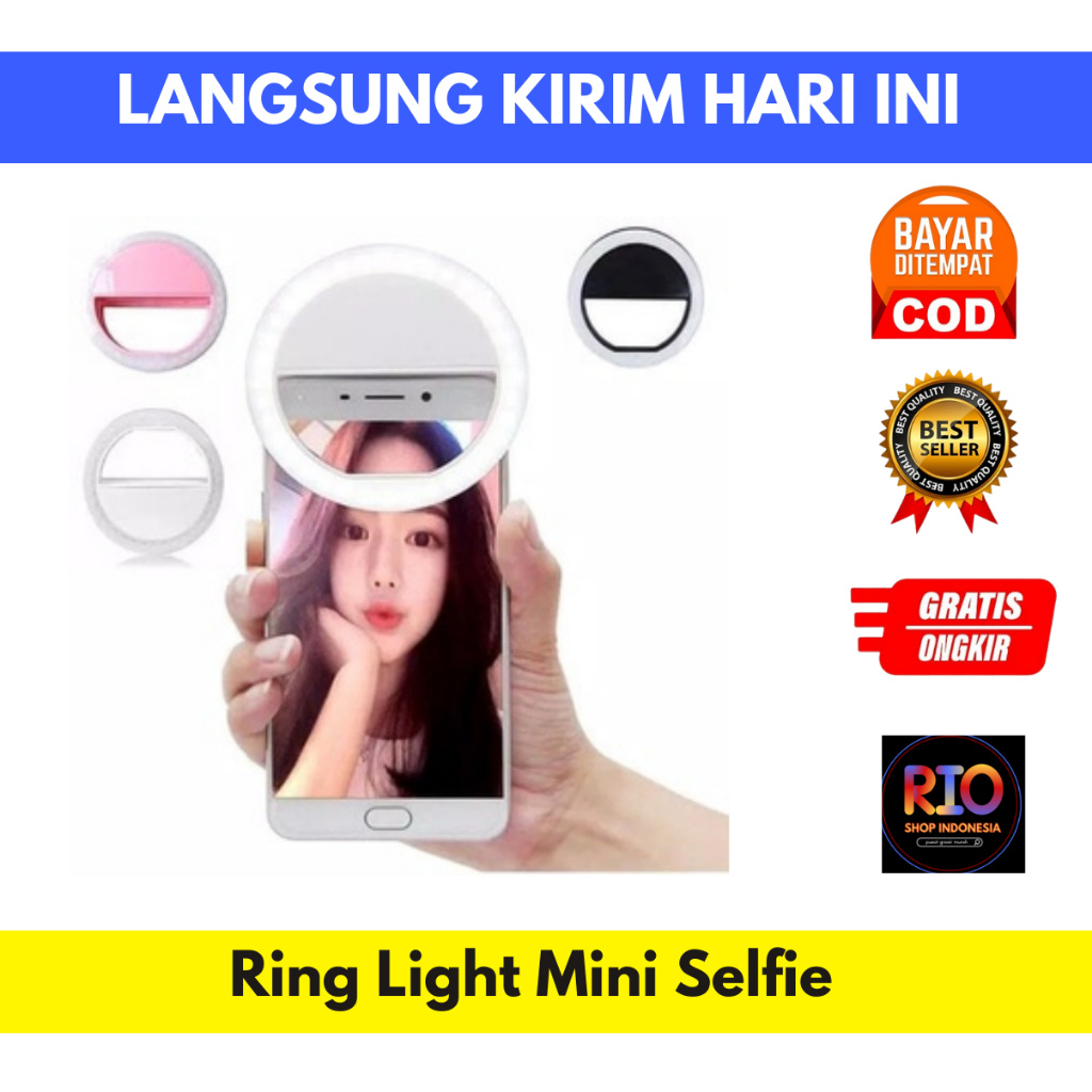Jual [MODEL CINCIN] RING LIGHT SELFIE LED ( PUTIH ) / LAMPU SELFIE ...