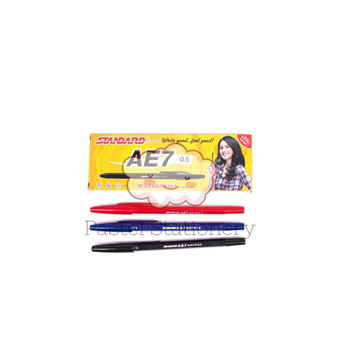 Jual [PACK] Pulpen Standard AE7 0.5mm 1 Pak Isi 12 Bolpen Pena Pen Semi ...