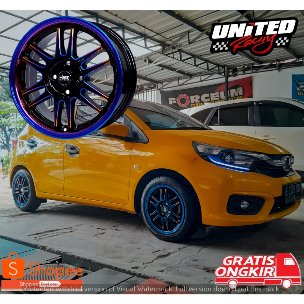 Jual VELG MOBIL HONDA BRIO RING 15 HSR BOROKO BLY01 RAINBOW LUBANG 4X100 PELEK RACING PELANGI ...