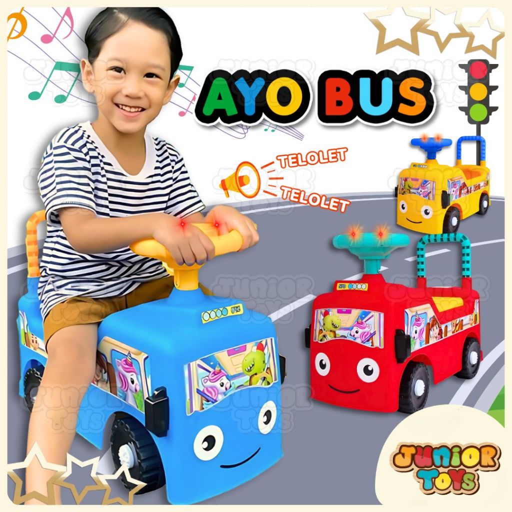 Jual Mobil Mobilan Anak Bisa Dinaiki Bus Telolet Tayo Bunyi Musik Nyala ...